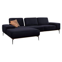 Ecksofa W.Schillig, B:299cm H:88cm T:178cm, blau, Longlife Xtra-Leder Z73: Naturwalkleder der Luxusklasse aus den erlesensten Rohh&auml;uten. Hautst&auml;rke