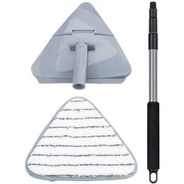 Maximex Bodenwischer-Set "Triangel-Wischer mit Teleskopstiel", B:24cm H:142,5cm L:22cm, grau, Reinigungs-Sets, 360 Duo-Knickgelenk, Mikrofaser-Bezug,