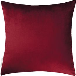 Dekokissen Tom Tailor HOME, B:45cm L:45cm, rot, Polyester, Dekokissen_Sitzkissen_Kissenh&uuml;llen, "FrenchVelvet Quilt", Kissenh&uuml;lle ohne F&uuml;llung, 1 St&uuml;ck