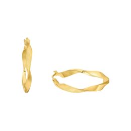 Amor Damen Paar Creolen "2014196", Gelbgold 375, gold, Gelbgold 375, Ohrringe