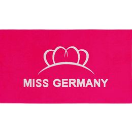 Strandtuch MISS GERMANY, B:100cm L:180cm, pink, Velours, Obermaterial: 100% Baumwolle, Handt&uuml;cher, "MISS GERMANY", Velours, mit gro&szlig;em Logo-Motiv