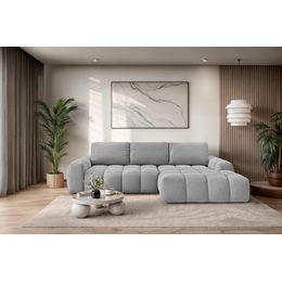 Ecksofa OTTO HOME, B:270cm H:84cm T:166,5cm, grau, 100% Polyester, Wohnzimmer, Sofas, "AZITA klein optionale Schlafsofa mit Bettkasten, B/T/H: