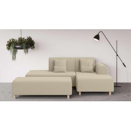 Ecksofa OTTO HOME, B:258cm H:85cm T:168cm, grau, 100% Polyester, Wohnzimmer, Sofas, "Suyala", L-Form mit Hocker