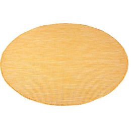 Outdoorteppich Carpet City, H:5mm &Oslash;:120cm, gelb, Polypropylen, Teppiche, "PALM2778", Wetterfest & UV-best&auml;ndig, f&uuml;r Balkon, Terrasse, K&uuml;che, flach