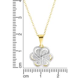 Firetti Damen Kette mit Anh&auml;nger "Schmuck Geschenk, Blume / Knoten", 0,02, Diamanten Silber 925 (Sterlingsilber), L: 45 B: 1mm, silber, Diamanten,