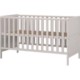 Babybett Germania, B:142cm H:86cm T:75cm, braun, HDF, Massivholz, Babybetten, "GW-Alkmaar", mitwachsendes Kinderbett mit einer Belastbarkeit von 80kg
