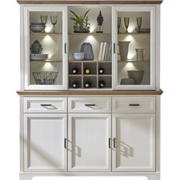 Vitrine Innostyle, B:166cm H:204cm T:48cm, wei&szlig;, Holzwerkstoff, MDF, Wohnzimmer, Schr&auml;nke, "Jasmin", 2-teilig