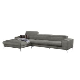 Ecksofa W.Schillig, B:343cm H:70cm T:193cm, grau, Chenille-Flachgewebe R66 (85% Polyester, 15% Nylon), Wohnzimmer, Sofas, "piedroo, Designsofa mit