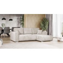 Ecksofa OTTO HOME, B:265cm H:86cm T:170cm, beige, 100% Polyester, Wohnzimmer, Sofas, "BEATRICE optionale Schlafsofa mit Bettkasten, B/T/H: 265/170/86