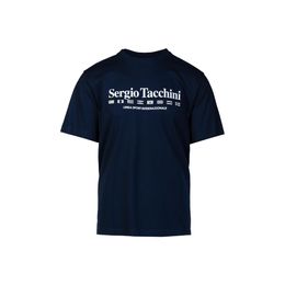 Sergio Tacchini Jungen T-Shirt "MONDA Herren", blau, Gr. S, 100% BAUMWOLLE, Shirts, T-Shirt Herren, kurzarm Hemd, Trikot, Sportshirt, Outdoor, Sale