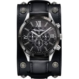 Thomas Sabo Herren Chronograph "REBEL ICON", schwarz, Armbanduhren, Armbanduhr, Herrenuhr, Tag, analog, Stoppfunktion, Lederarmband