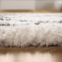 Hochflor-Teppich Paco Home, B:120cm H:44mm L:160cm, beige, Polyester, Teppiche, "Maghreb 77", modernes Rauten Design, weich und flauschig