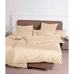 Bettwäsche Janine, beige, Mako-Satin, Obermaterial: 100% Baumwolle, Bettwäsche, "Colors 31001", feinfädige uni Bettwäsche für alle Jahreszeiten,
