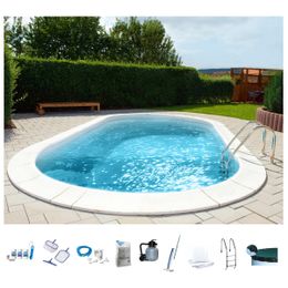 Ovalpool MY POOL BWT, B:300cm H:120cm L:490cm, beige, Schwimmbecken, "PREMIUM mit sandfarbener Innenfolie", H&ouml;he 120 cm, in verschiedenen Gr&ouml;&szlig;en