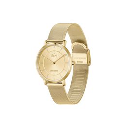 Lacoste Damen Quarzuhr "CROCORIGIN", gold, Armbanduhren, Armbanduhr, Damenuhr, Edelstahlarmband, analog, Glassteine