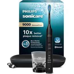 Elektrische Zahnbürste "DiamondClean 9000 HX9911", schwarz, PHILIPS SONICARE, Kunststoff, B:17,4cm H:25,2cm T:11,1cm, Elektrozahnbürsten, mit