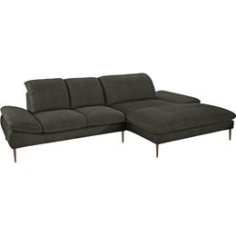 Ecksofa W.Schillig, B:310cm H:87cm T:185cm, gr&uuml;n, Chenille-Flachgewebe R66 (85% Polyester, 15% Nylon);Longlife Xtra-Leder Z59: Glattleder mit