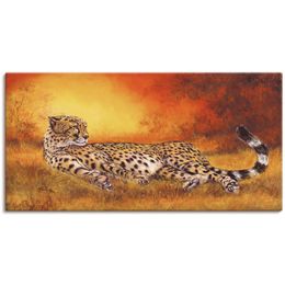 Wandbild Artland, B:150cm H:75cm, orange, Wohnzimmer, Bilder, "Gepard", als Alubild, Outdoorbild, Leinwandbild, Poster, Wandaufkleber