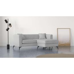 Ecksofa Home Affaire, B:201cm H:74cm T:162cm, grau, 100% Polyester, Wohnzimmer, Sofas, "MATTHEW L-Form ideal f&uuml;r kleine R&auml;ume, Ma&szlig;e B/T/H: 201/162/74