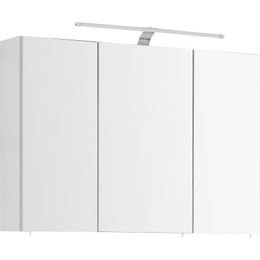 Spiegelschrank Optifit, B:100cm H:74cm T:17,6cm, wei&szlig;, Holzwerkstoff, Badezimmer, Schr&auml;nke, "Bern"