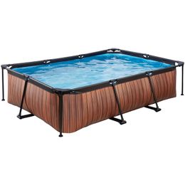 Framepool EXIT, B:200cm H:65cm L:300cm, braun, Schwimmbecken, BxLxH: 200x300x65 cm, mit Kartuschenfilter