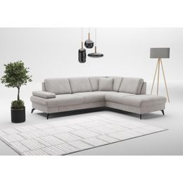 Sit & More Ecksofa SIT & MORE, B:238cm H:83cm T:202cm, grau, 100% Polyester, Wohnzimmer, Sofas, "Morris Jubi L-Form, B: 238 cm", mit Armteilfunktion & 1
