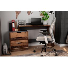 Schreibtisch ByLiving, B:138cm H:83,5cm T:51,6cm, braun, Jugendzimmer, Tische, "Bern, moderner Computertisch", mit viel Stauraum, Breite 138cm,