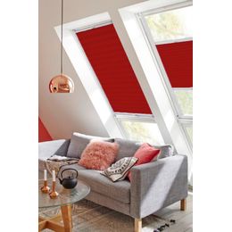 Dachfensterplissee SUNLINES, B:117,4cm H:115,9cm, rot, Obermaterial: 100% Polyester, Plissees, "Young Style Crush", mit F&uuml;hrungsschienen