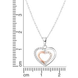 Firetti Damen Kette mit Anh&auml;nger "Schmuck Geschenk Silber 925 Halsschmuck Halskette Ankerkette Herz", Silber 925 (Sterlingsilber), L: 45 B: 1mm,