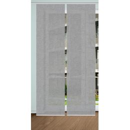 Schiebegardine HOME IN GREEN, B:60cm H:245cm, grau, Polyester, Wohnzimmer, Gardinen, "ESTRA", SET DIGITALDRUCK,BAMBUSOPTIK RECYCELT