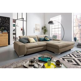 Ecksofa, B:276cm H:89cm T:198cm, beige, SET ONE BY Musterring, 100% Polyester, Wohnzimmer, Sofas, "SO 1200 inkl. Sitztiefen- & R&uuml;ckenverstellung f&uuml;r