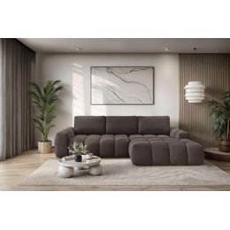 Ecksofa OTTO HOME, B:270cm H:84cm T:166,5cm, braun, 100% Polyester, Wohnzimmer, Sofas, "AZITA klein optionale Schlafsofa mit Bettkasten, B/T/H: