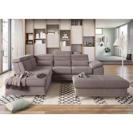 Sit & More Ecksofa SIT & MORE, B:274cm H:87cm T:230cm, braun, 100% Polyester, Wohnzimmer, Sofas, "Cabrio L-Form, B: 274 cm, mit Sitztiefen-, Arm- &