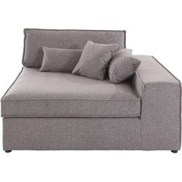 Sofaelement OTTO HOME, B:128cm H:75cm, grau, Baumwollmix (60% Baumwolle/40% Leinen);Struktur fein (100% Polyester);Samtoptik (100%