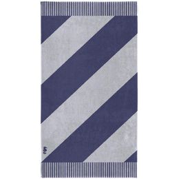 Strandtuch Seahorse, B:100cm L:180cm, blau, Frotteevelours, Baumwolle, Handtücher, "Colorblock Stripe", 100x180, für Strand und Pool, Trendy summer