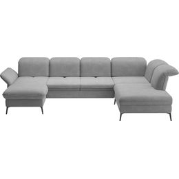 Sit & More Wohnlandschaft SIT & MORE, B:359cm H:92cm T:231cm, grau, 100% Polyester, Sofas, "Emely, inkl. Sitztiefenverstellung", wahlweise mit