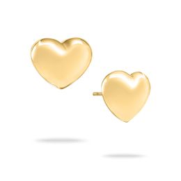 ECHTZEIT Damen Paar Ohrstecker "Schmuck Geschenk Edelstahl Ohrringe Puffy Heart Herz", Edelstahl, gold, Edelstahl, Ohrringe