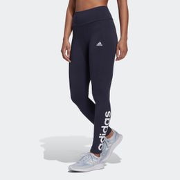 Damen Leggings "W LIN LEG", blau, Gr. XS, adidas Sportswear, Obermaterial: 93% Baumwolle, 7% Elasthan, Hosen