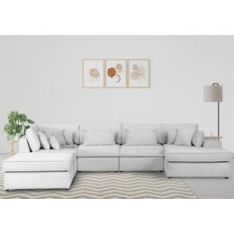 Wohnlandschaft OTTO HOME, B:360cm H:75cm T:260cm, beige, Baumwollmix (60% Baumwolle/40% Leinen);Struktur fein (100% Polyester);Samtoptik (100%