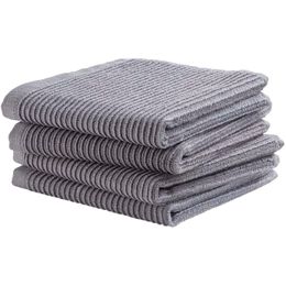 Sp&uuml;ltuch DDDDD, B:30cm L:30cm, grau, 100% Baumwolle, Geschirrt&uuml;cher, "Basic", mit luxuri&ouml;ser Rippenstruktur und optimale Feuchtigkeitsaufnahme