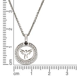 Celesta Damen Kette mit Anh&auml;nger "Silber 925 rhodiniert 36/40cm lang mit Engel-Motiv", 36cm, Silber 925 (Sterlingsilber), L: 36 B: 13mm, silber,