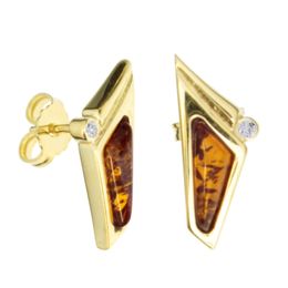 OSTSEE-SCHMUCK Damen Paar Ohrstecker "OSTSEE-SCHMUCK Ohrstecker Agneta Ohrstecker Agneta", 20 x 8mm, Gelbgold 333, gelb, Gelbgold 333, Ohrringe