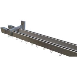 Innenlaufschiene Indeko, L:310cm &Oslash;:35mm, grau, Aluminium, Gardinenstangen, "Trend-Line", Wunschma&szlig;l&auml;nge