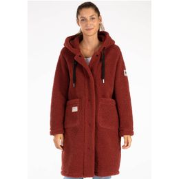 LPO Damen Fleecejacke "SHERPA DENISE Fleecemantel"rot, Gr. 46, 100% Polyester, Jacken, Ultra‐weiche Sherpa‐Innenausstattung