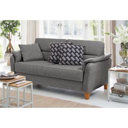 2,5-Sitzer Home Affaire, B:179cm H:89cm T:89cm, grau, 100% Polyester;Struktur (100% Polyester);Luxus-Microfaser in Lederoptik (100% Polyester),