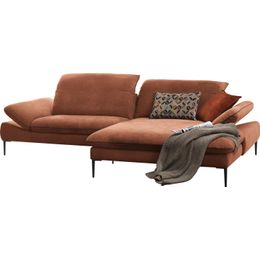 Ecksofa W.Schillig, B:294cm H:87cm T:185cm, orange, Schlingenpolgewebe W82 (74% Polyacryl, 26% Polyester), Wohnzimmer, Sofas, "enjoy&MORE", in Living