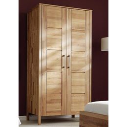 Kleiderschrank Home Affaire, B:107cm H:202cm T:61cm, beige, Massivholz, Schlafzimmer, Schr&auml;nke, "Modesty II", aus massivem Kernbuchenholz, in
