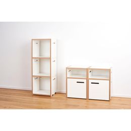 Mehrzweckregal Tojo, B:40cm H:38,3cm T:32cm, wei&szlig;, MDF, Regale, "halbstark", Grund- und Anbaumodule, die miteinander kombiniert werden k&ouml;nnen
