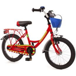 Bachtenkirch Kinderfahrrad "16" Feuerwehr", 29cm, 16 Zoll (40,64cm), rot, Fahrr&auml;der