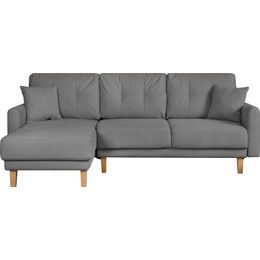 Ecksofa Home Affaire, B:234cm H:89cm T:164cm, grau, 88% Polyester, 9% Rayon, 3% Nylon, Wohnzimmer, Sofas, "TRIPLO optionale Schlafsofa mit